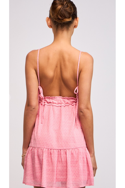 The Hailey Pink Open Back Mini Dress Cason Couture