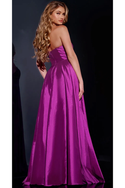 The Jovani D5822 Purple Strapless Satin A-line Gown – Cason Couture